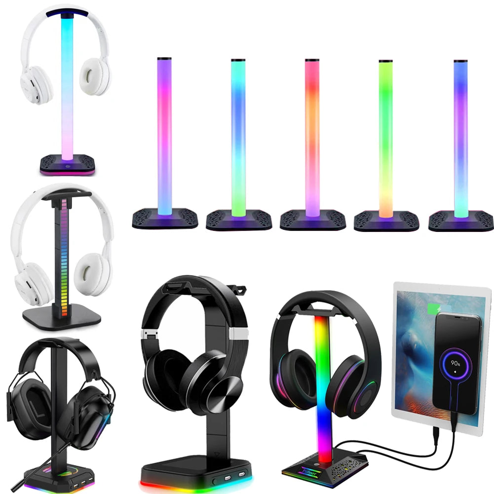 RGB Gaming Headphone Stand Desktop Earphone Holder Hanger Gamer Headse ...